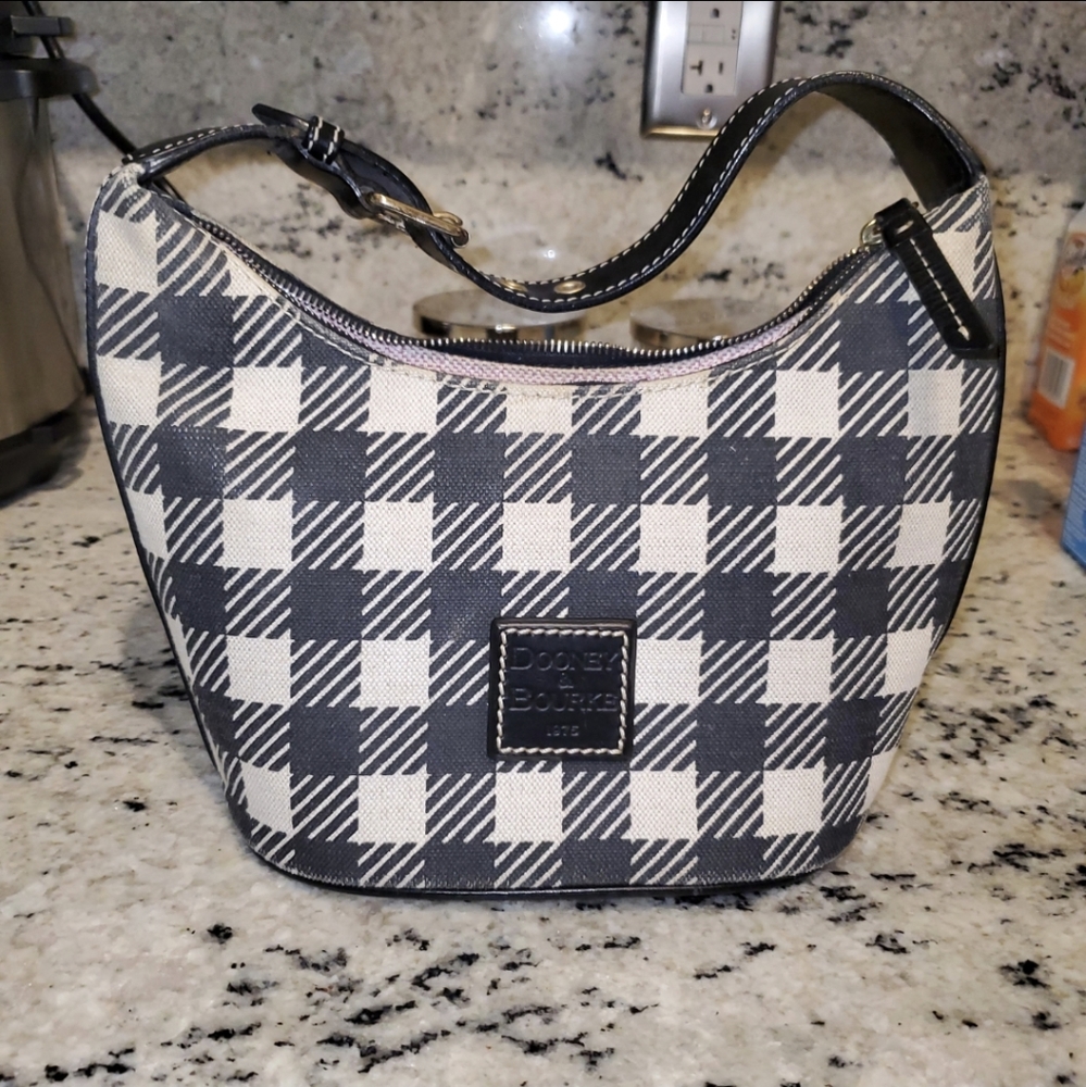 2000s Vintage Black & White Checkered D&B Purse - Gem